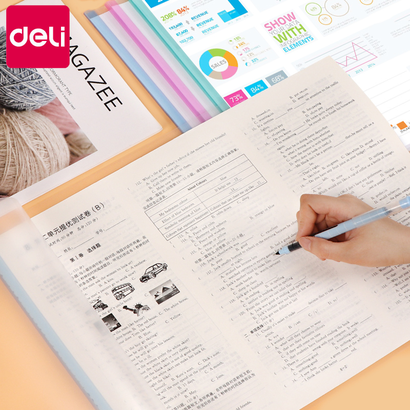 Deli a3 drawbar clip paper clip paper storage bag folder multilayer ...