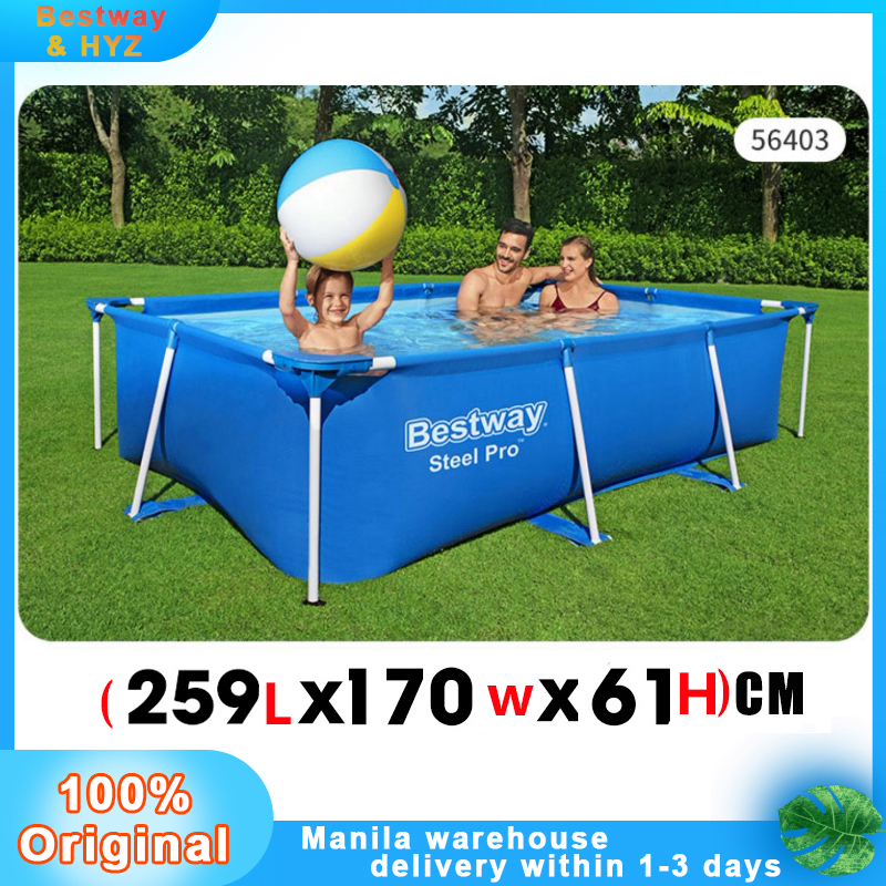 Bestway Steel Pro Rectangular Folding Pool Swimming Pool Adult Swimming ...