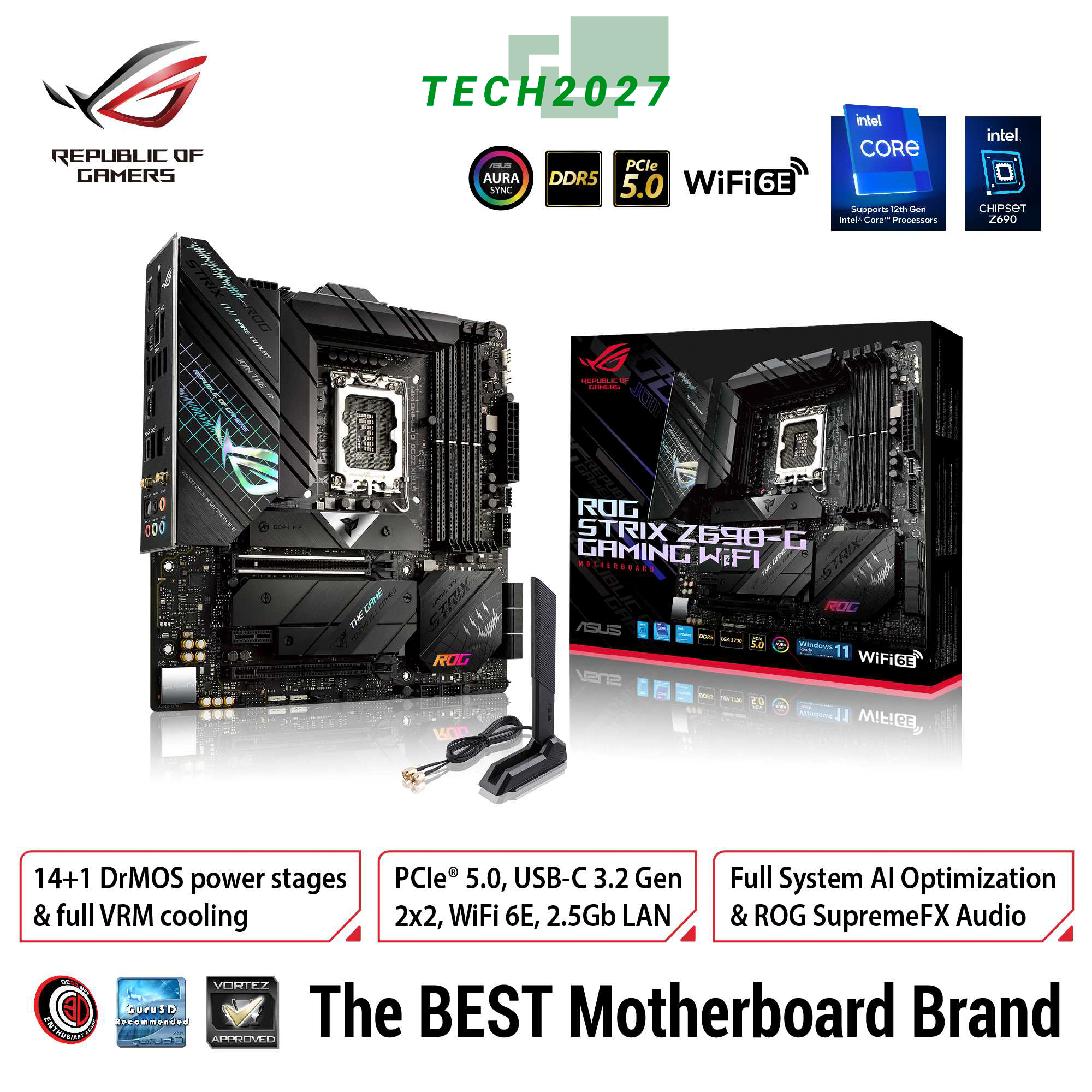 ASUS ROG Strix Z690-G Gaming WiFi Intel Z690 LGA 1700 mATX gaming ...