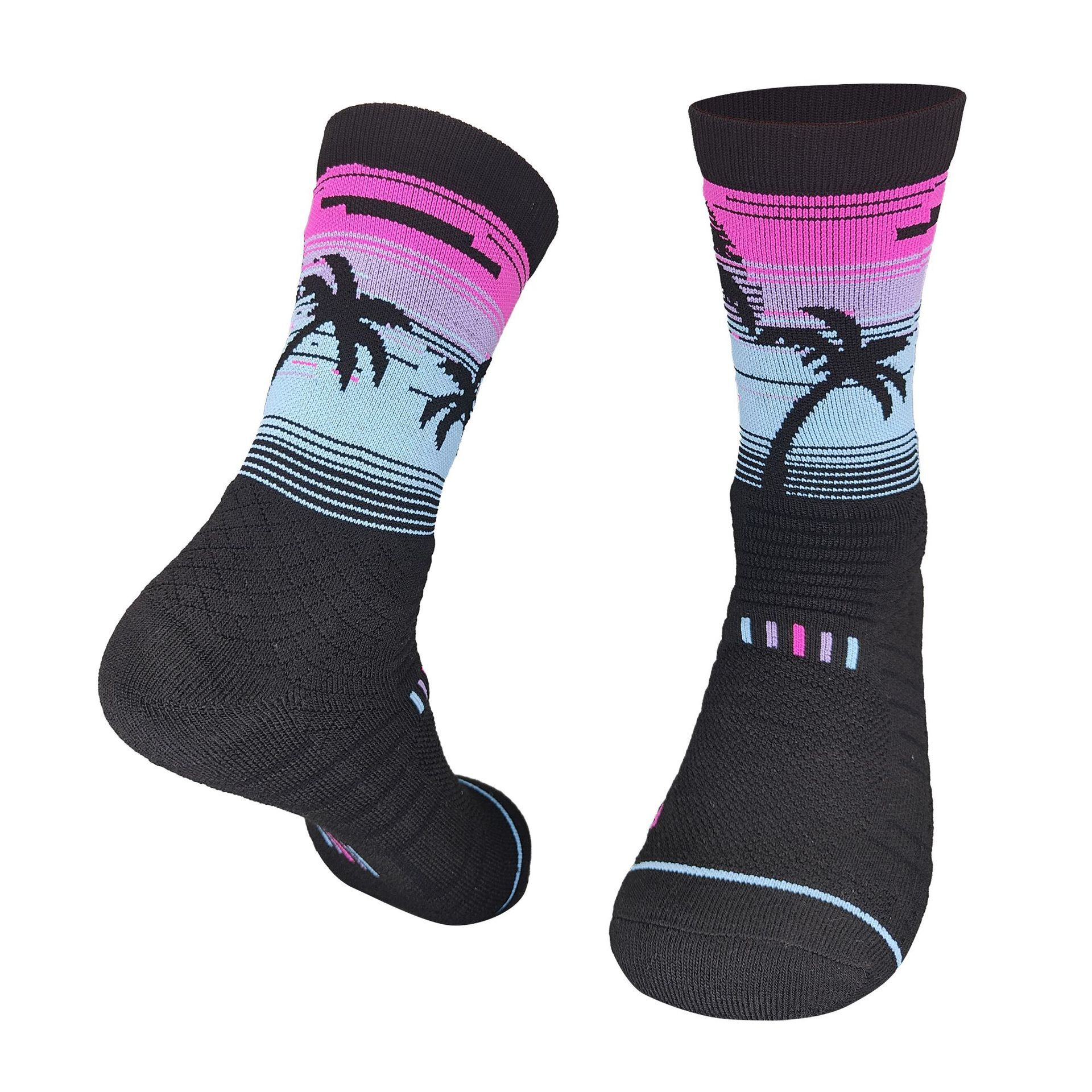 Miami Style Hyper Elite Socks High Cut Towel Bottom Basketball Socks ...