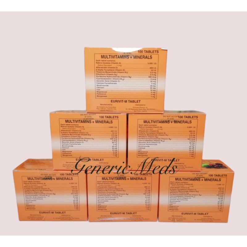 EURIVIT MULTIVITAMINS MINERALS 100's TABLET | Lazada PH