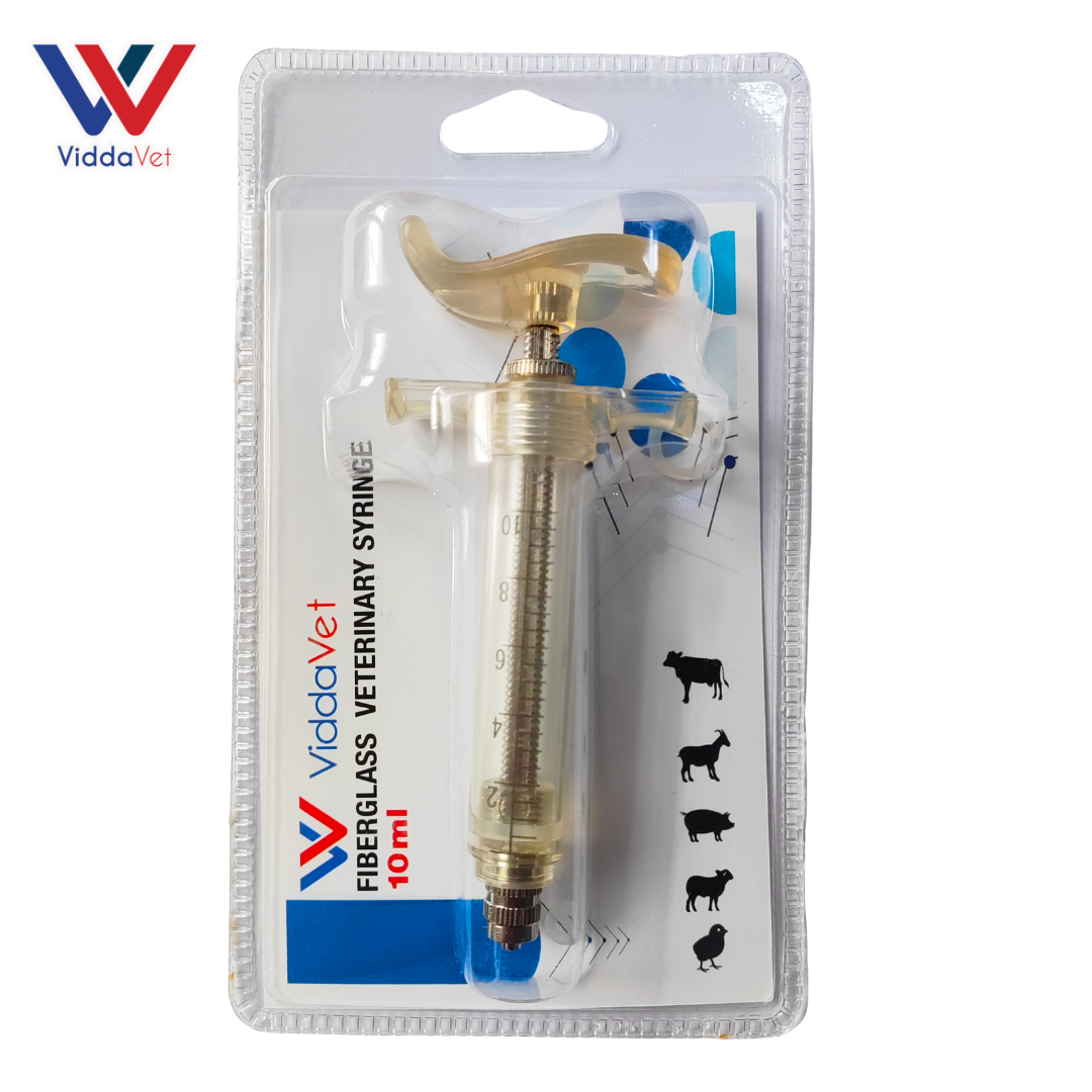 Viddavet Fiberglass Syringe 10 mL + 10 pcs Assorted Stainless Needles ...