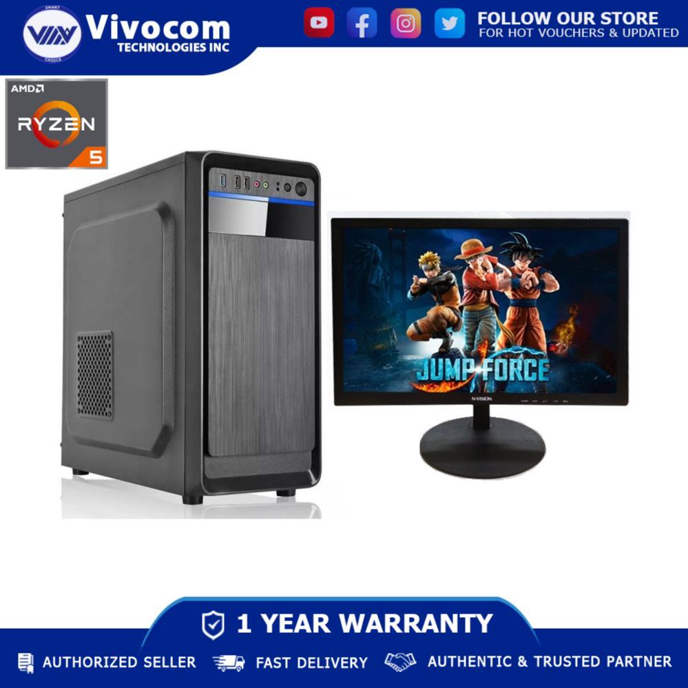 AMD RYZEN COMPUTER SET | RYZEN 5 PRO 2400GE / A320M / 8GB DDR4 / 128GB ...