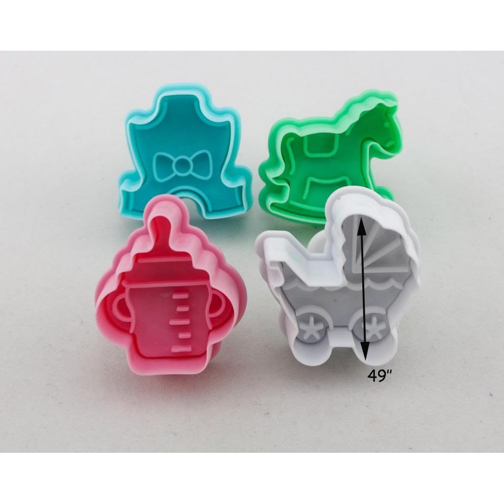 Plunger Cutter Embosser Baby Theme 4 piece set onesie milk bottle ...