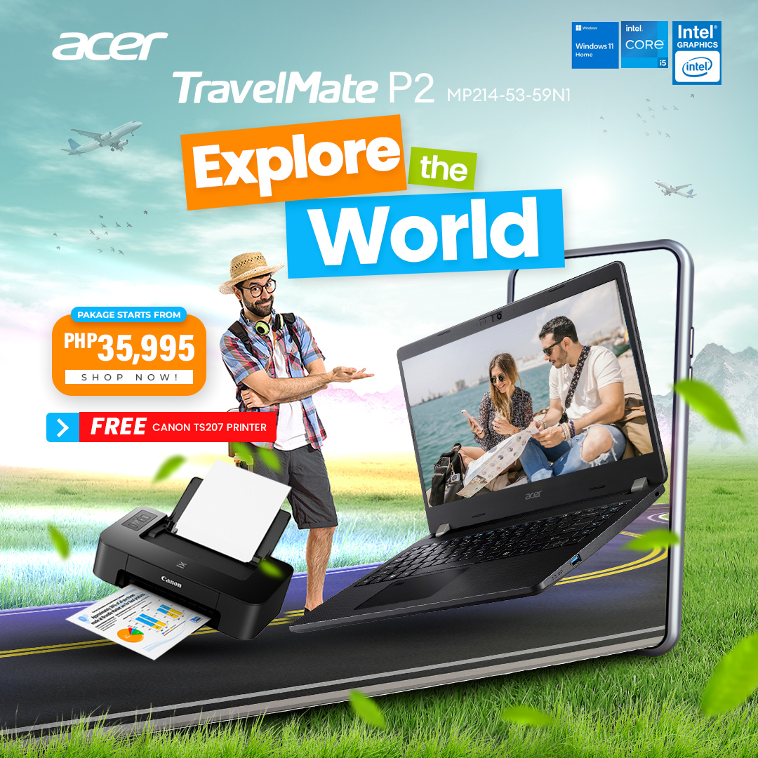 Acer TravelMate TMP214-53-59N1 | Core i5-1135G7 | With FREE Canon TS207 ...