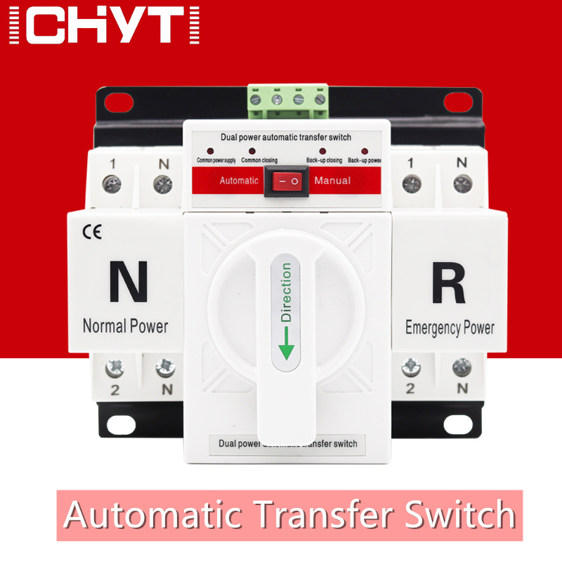 2P 63A 230V MCB Circuit Breaker type Dual Power Automatic transfer ...