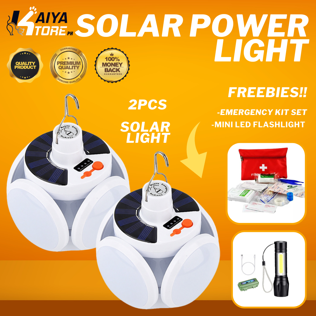 2PCS SOLAR POWER LIGHT 45W WITH FREEBIES COMPLETE Set Emergency Kit AND ...