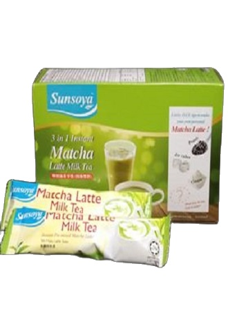 SunSoya 3 in 1 Instant Matcha Latte Milk Tea 20g x 10 sticks sachet ...