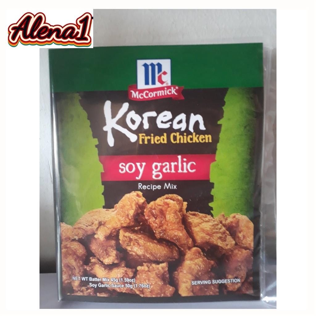 Alena1 McCormick Korean Fried Chicken Soy Garlic Batter Mix 45g Soy Garlic Sauce 50g | Lazada PH