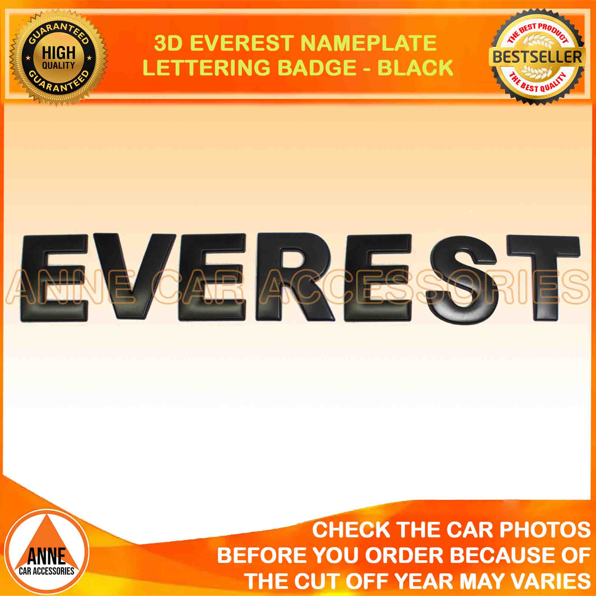 Car Hood Emblem Sticker for Ford Everest Decals / Black & Silver ...