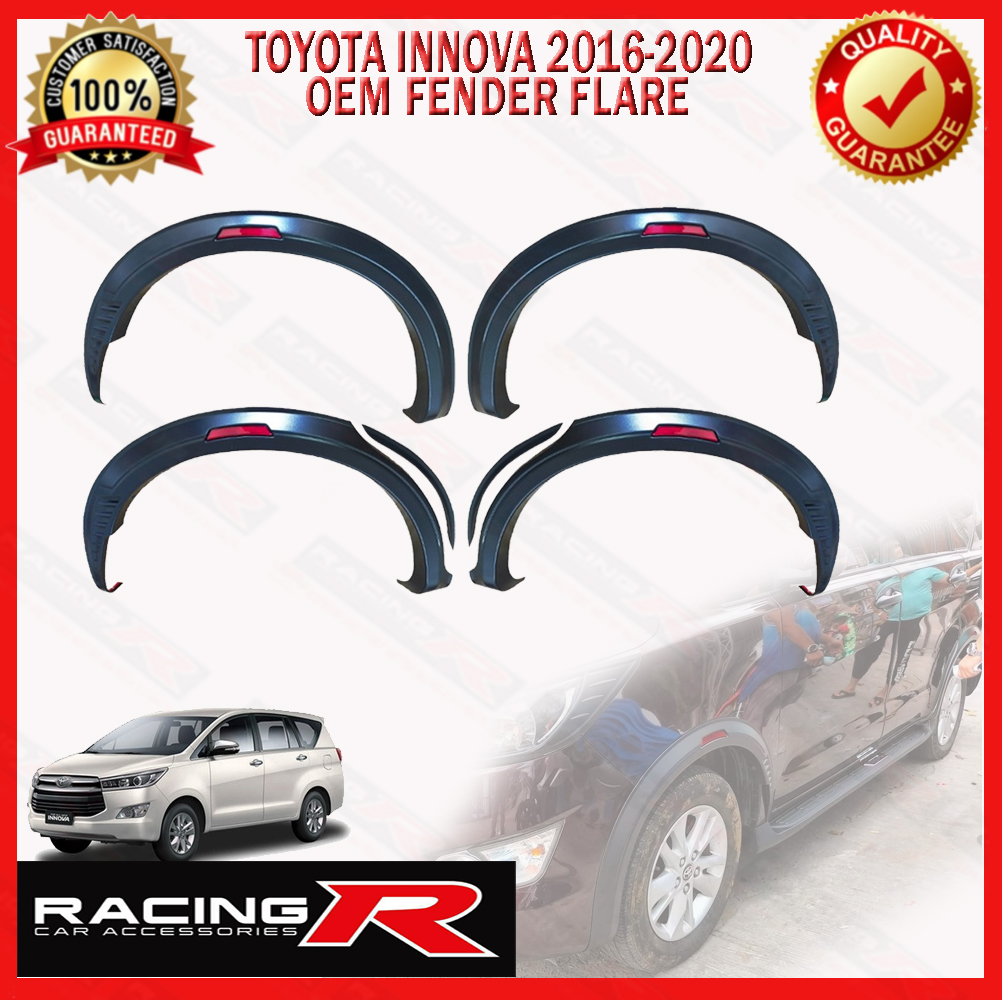 Toyota Innova 2016 to 2024 Slim wheel arch Fender flares with Red ...