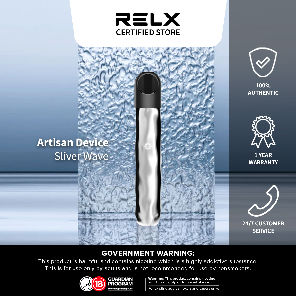 RELX Certified Store | RELX Artisan Device-Single Device-Silver Wave ...