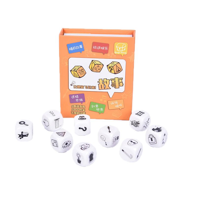 Story Dice Board Game Story Checkered Toys Funny Boxed Story Dice ...