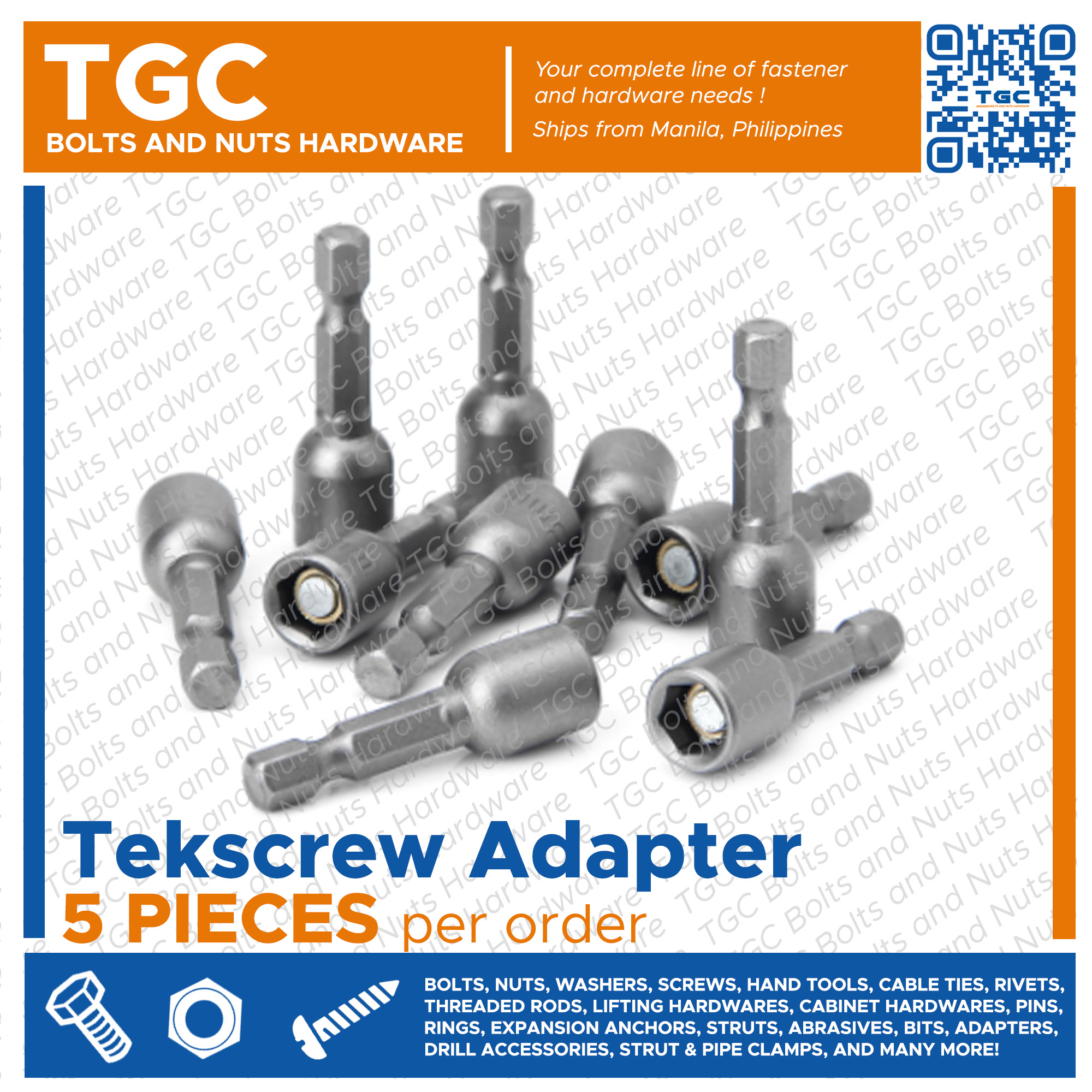 5PCS Tekscrew Adapter M8 M10 Magnetic Adaptor Holder Bit / Nut Setter ...