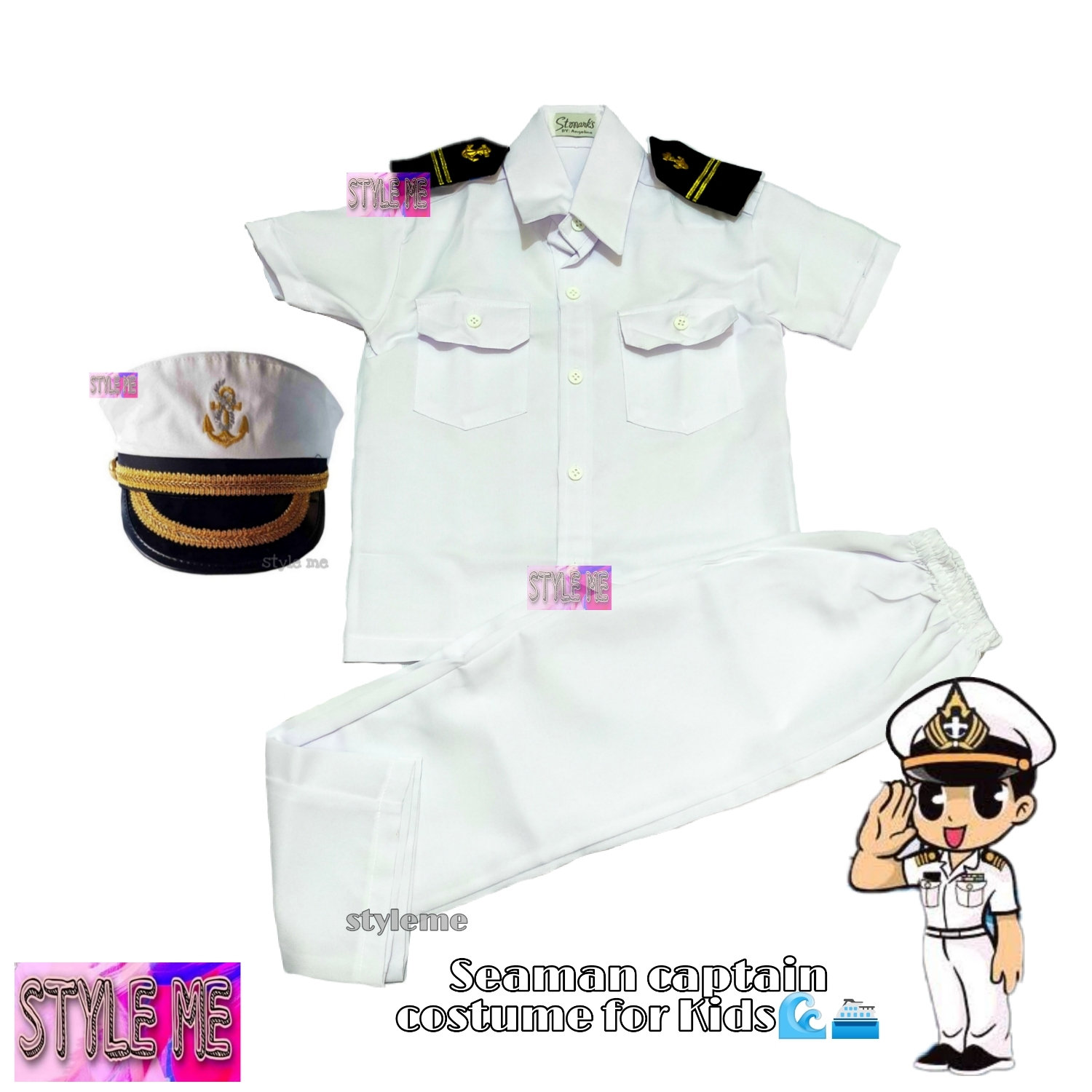 Short Sleeve Style Seaman / Sailor Occupation Complete Set Role play ...