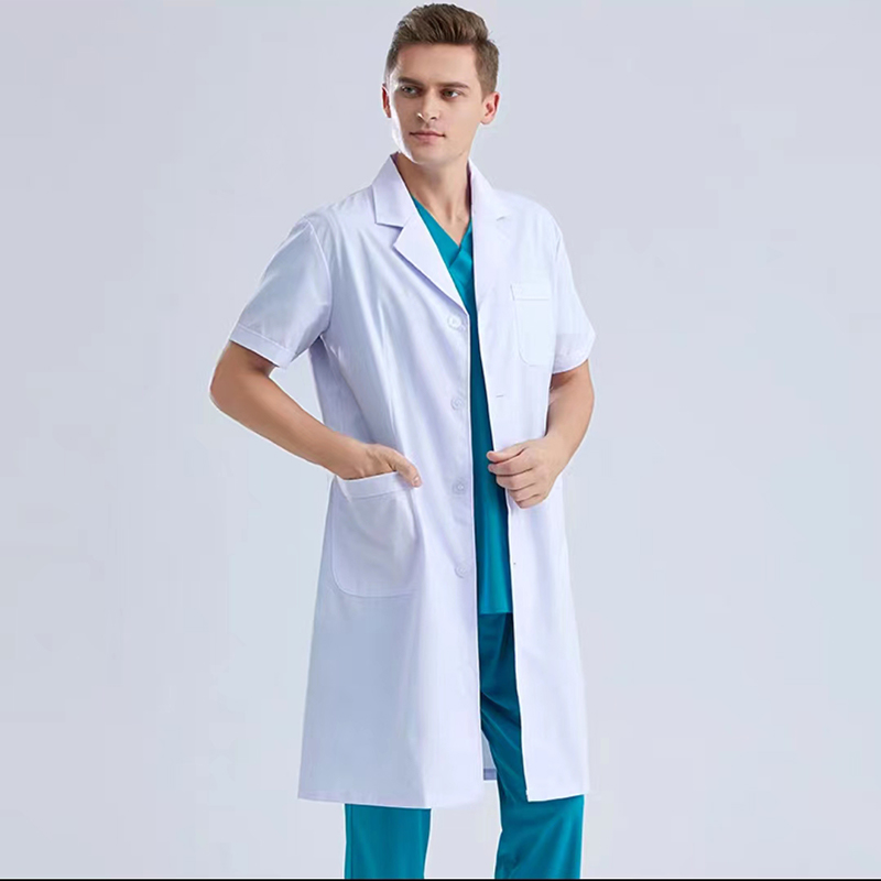 Doctor Coat White Lab Gown White Lab Coat Long Sleeve Laboratory Gown ...