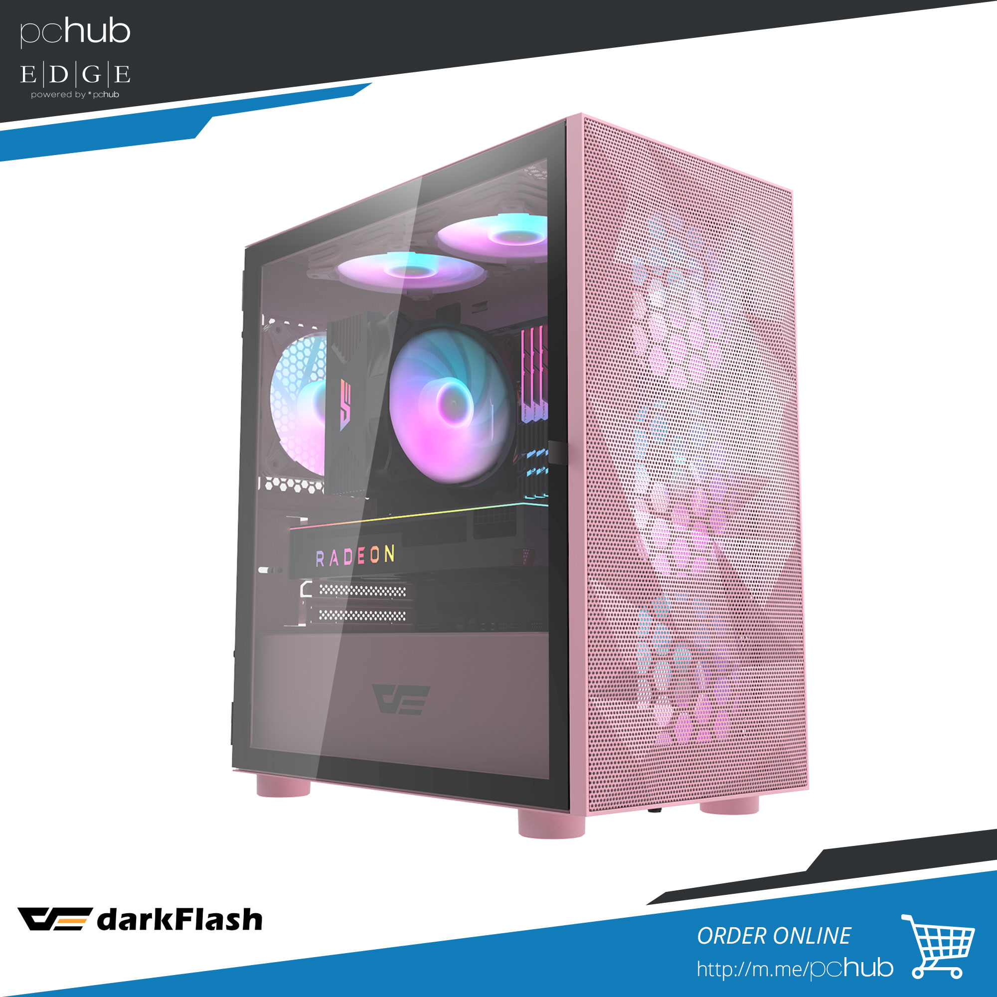 darkFlash DLM21 Mesh TG, mATX, pink | Lazada PH