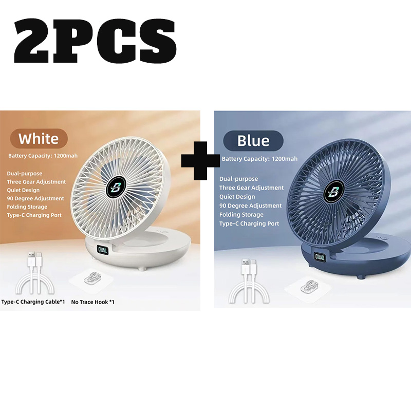 Fan Rechargeable hanging portable table fan USB charging mute foldable ...