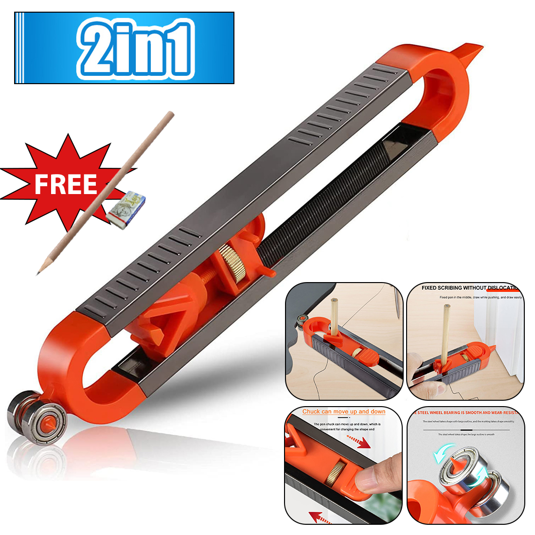 Contour Gauge Scribe Tool, Precise Profile Gauge Tool-Woodworking Edge ...