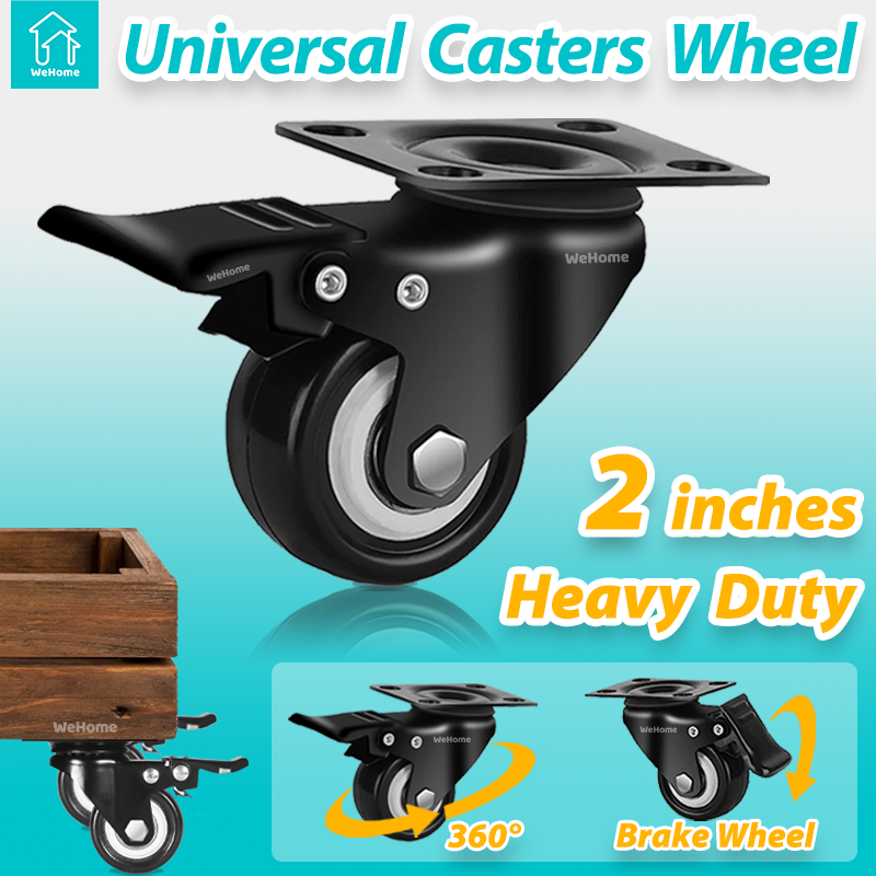 WeHome Caster Wheel Heavy Duty with Lock 2'' 360° Swivel Furniture Cart ...