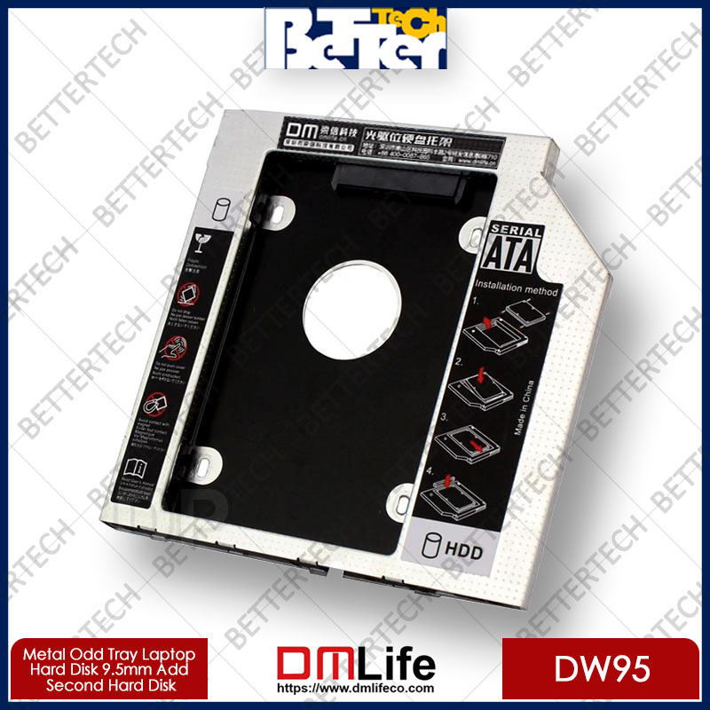 DM Life Metal Odd Tray Laptop Hard Disk 9.5mm Add Second Hard Disk or ...