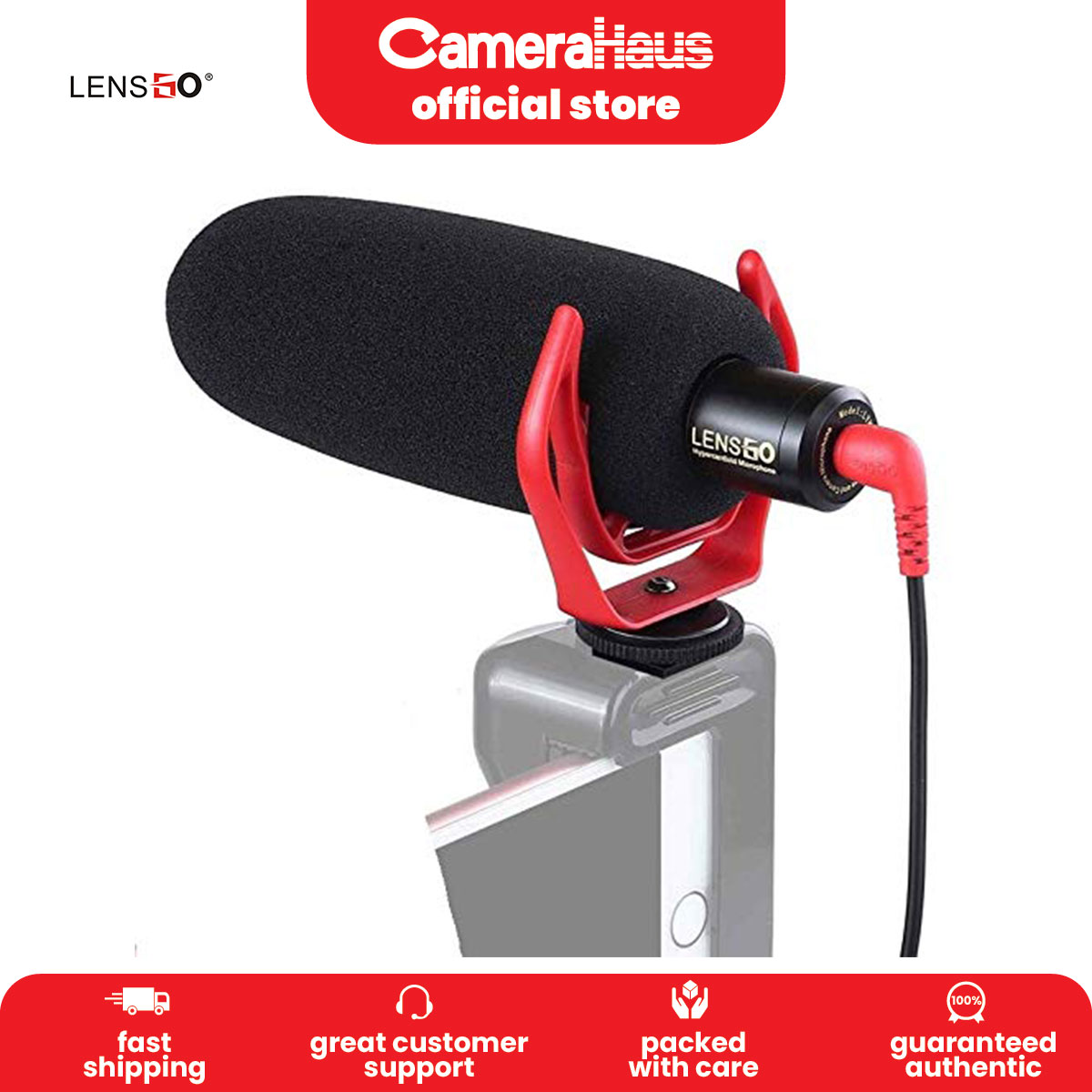 Lensgo DMM2 Ultracompact Camera Mount Shotgun Microphone Cardiod ...