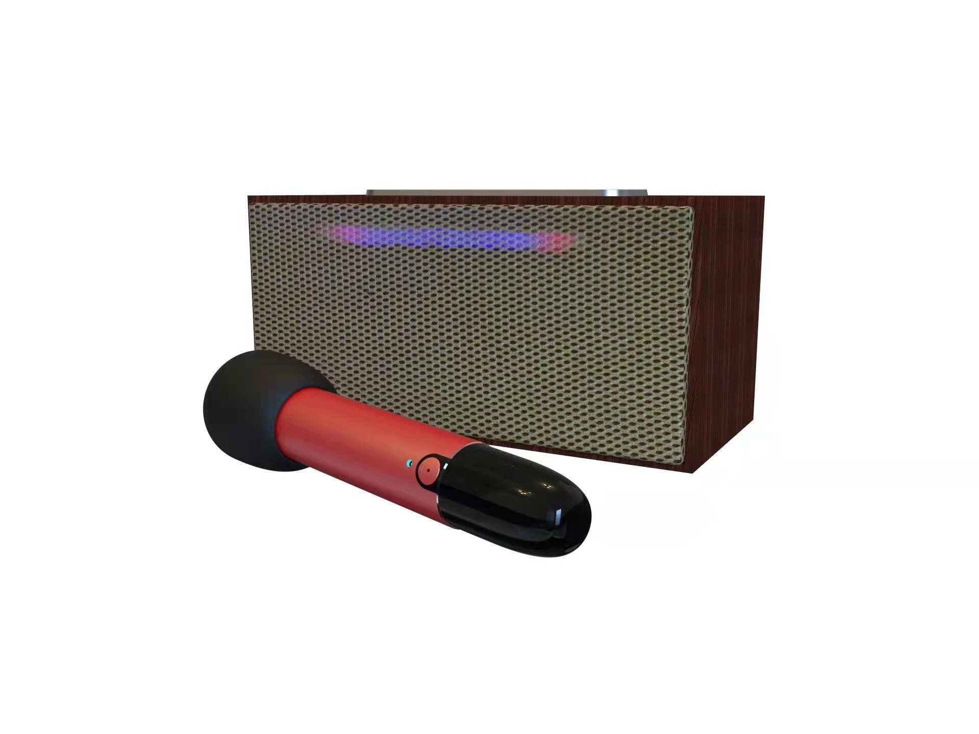 Wooden Sound Box Microphone Music Box Portable Speaker Stereo Bass ...