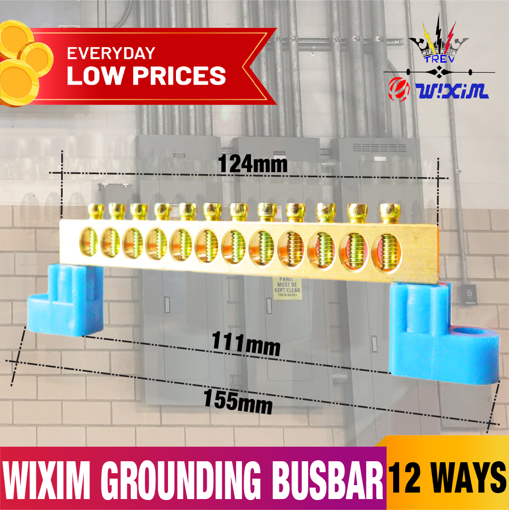 TREV 8x12mm Grounding Busbar WIXIM AWG6 | Lazada PH