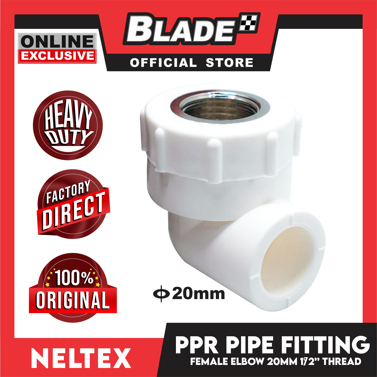 Neltex PPR Fitting Pipe Female Elbow 20mm (1/2'') | Lazada PH