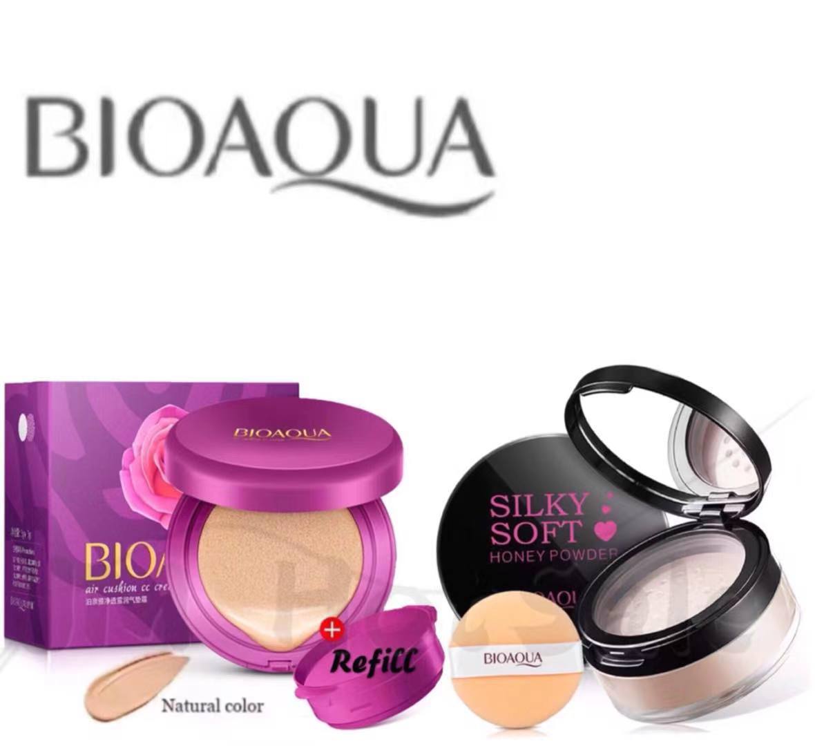 (2in1) Original Bioaqua Air Cushion CC Cream With 15g REFILL + Silky ...