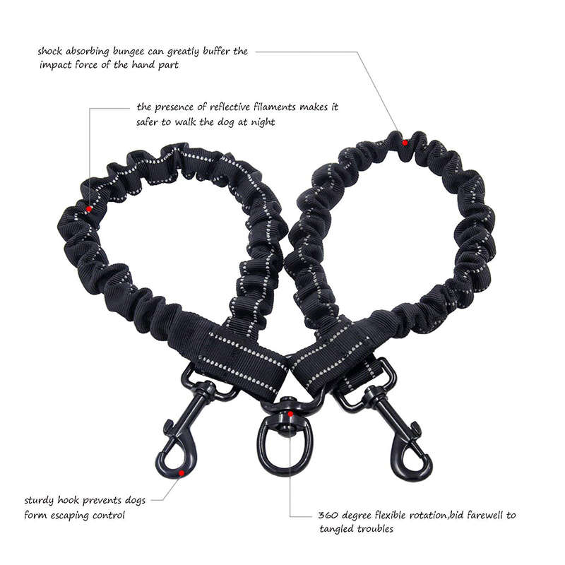 Double Dual Dog Leash,No Tangle Dog Lead With Padded Handle For Two ...