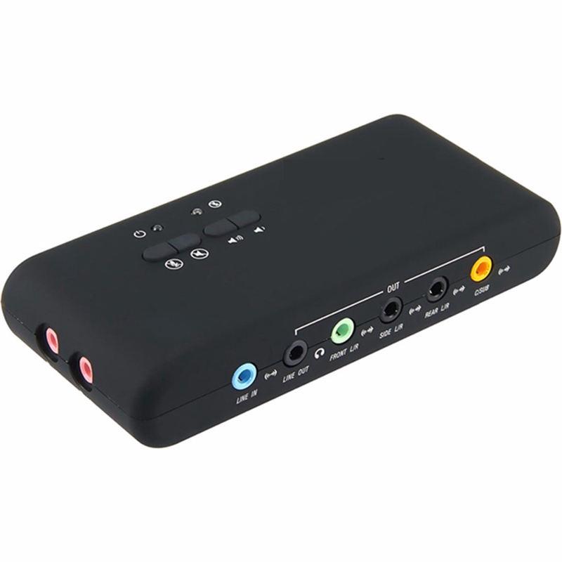 7.1 Sound Channel USB 2.0 Steel sound 5HV2 Sound Card (Black ...
