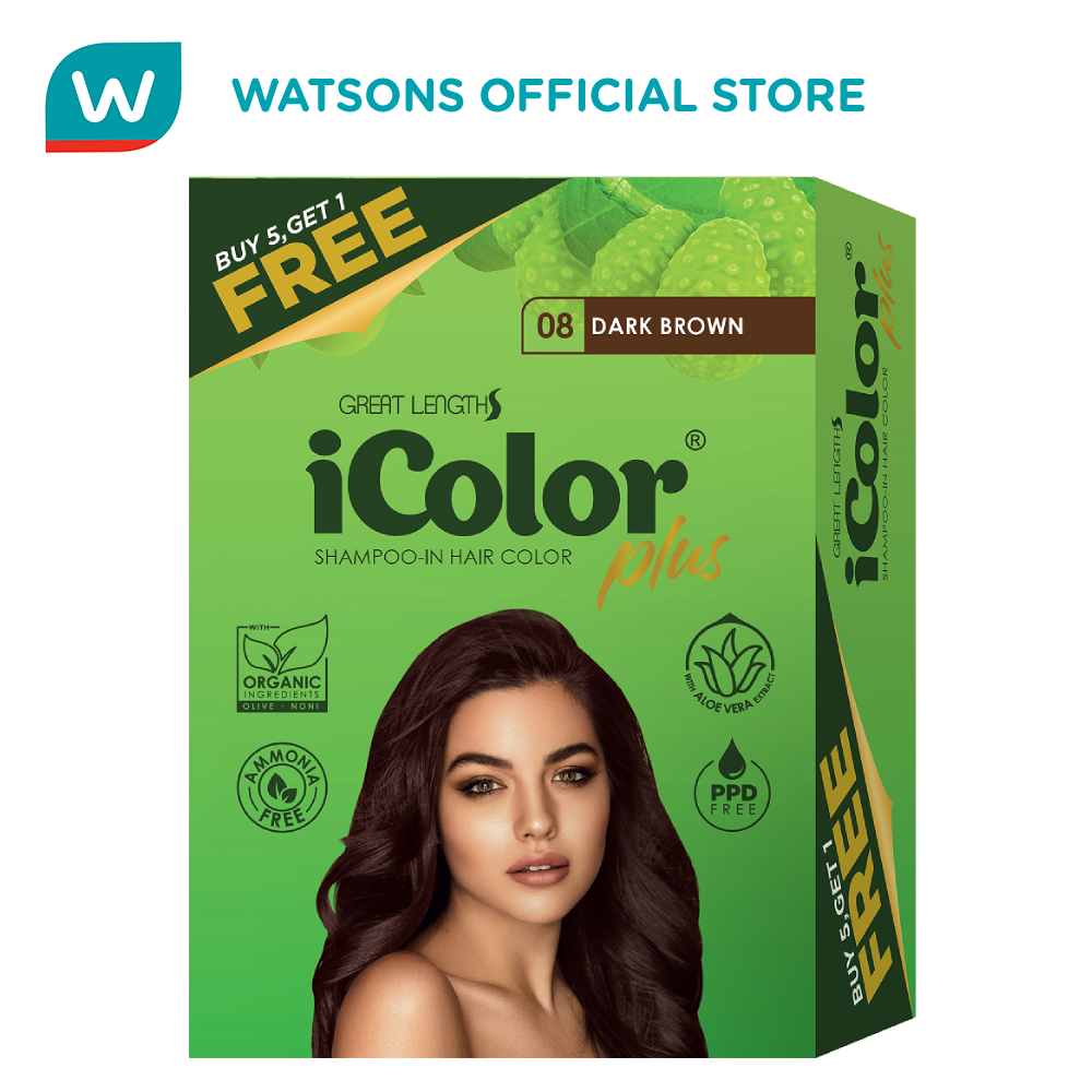 ICOLOR Plus Shampoo-In Hair Color Dark Brown 30ml 5+1 FREE | Lazada PH