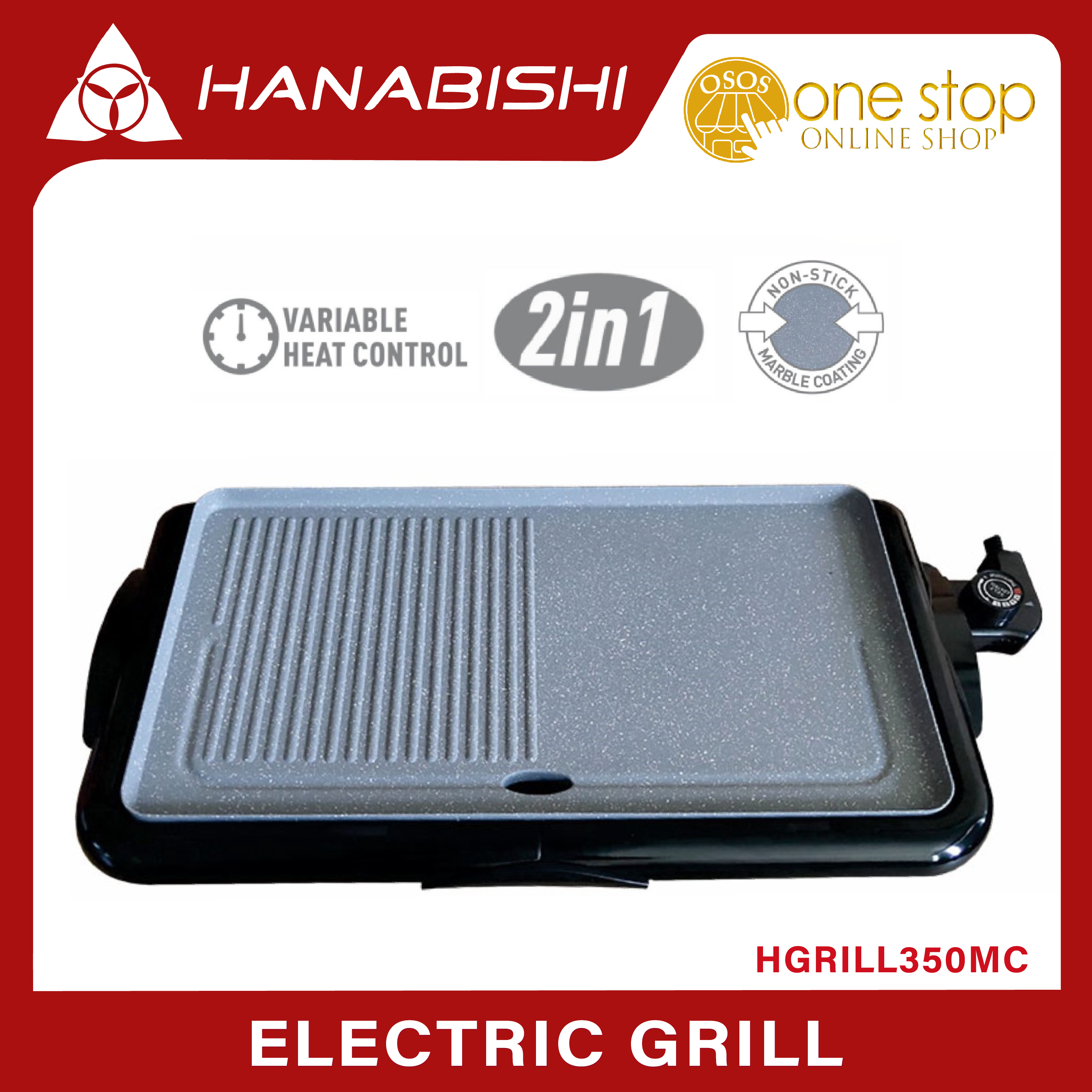 Hanabishi Original Non-Stick Electric Griller Samgyupsal Barbeque Grill ...