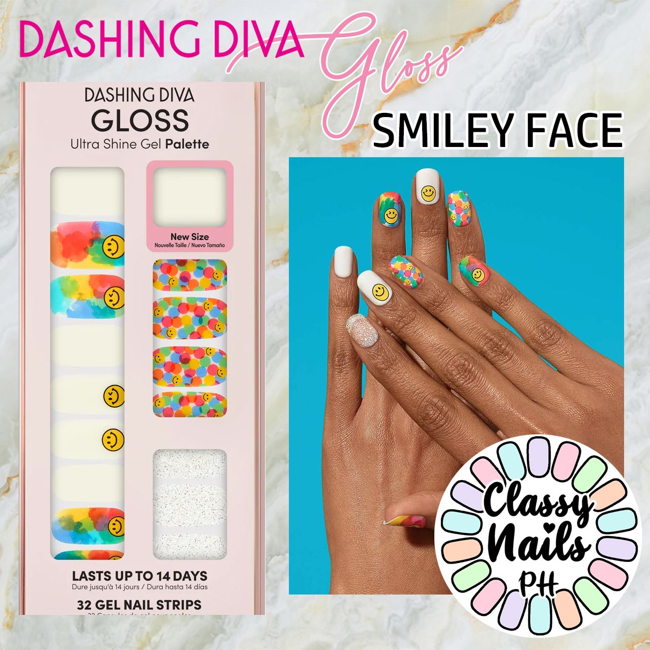 Smiley Face • Dashing Diva • GLOSS Palette • Nail Strips • Manicure ...
