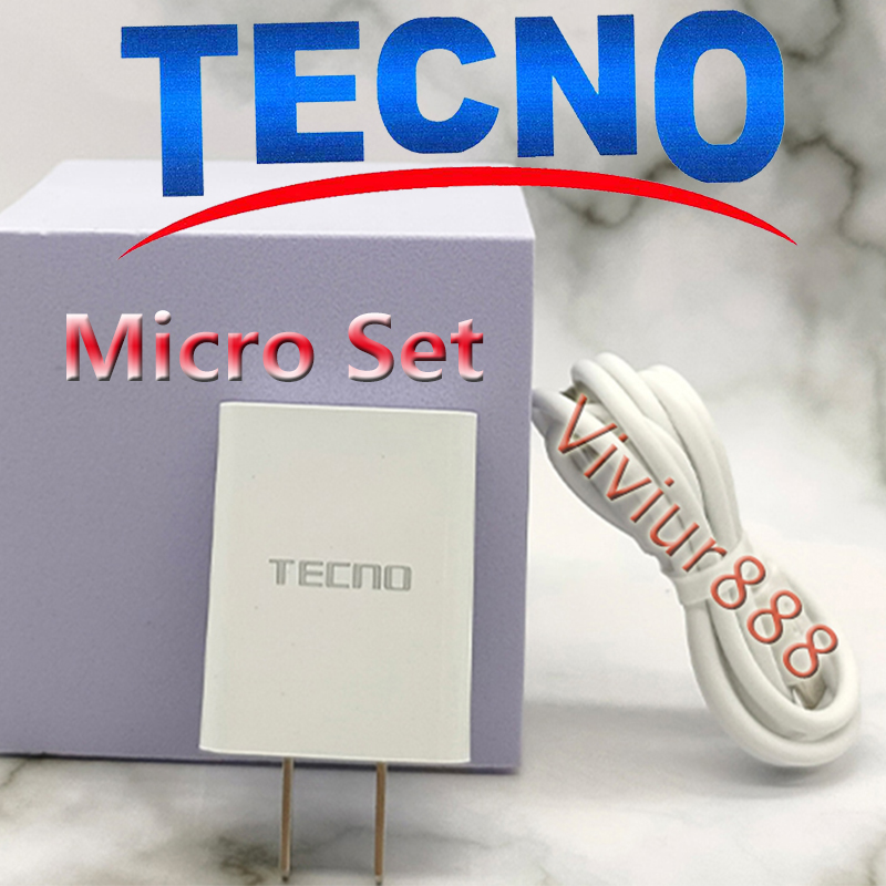 Original Tecno Charger Set Fast Charger V8 Data Line Micro Charger 2IN1 ...