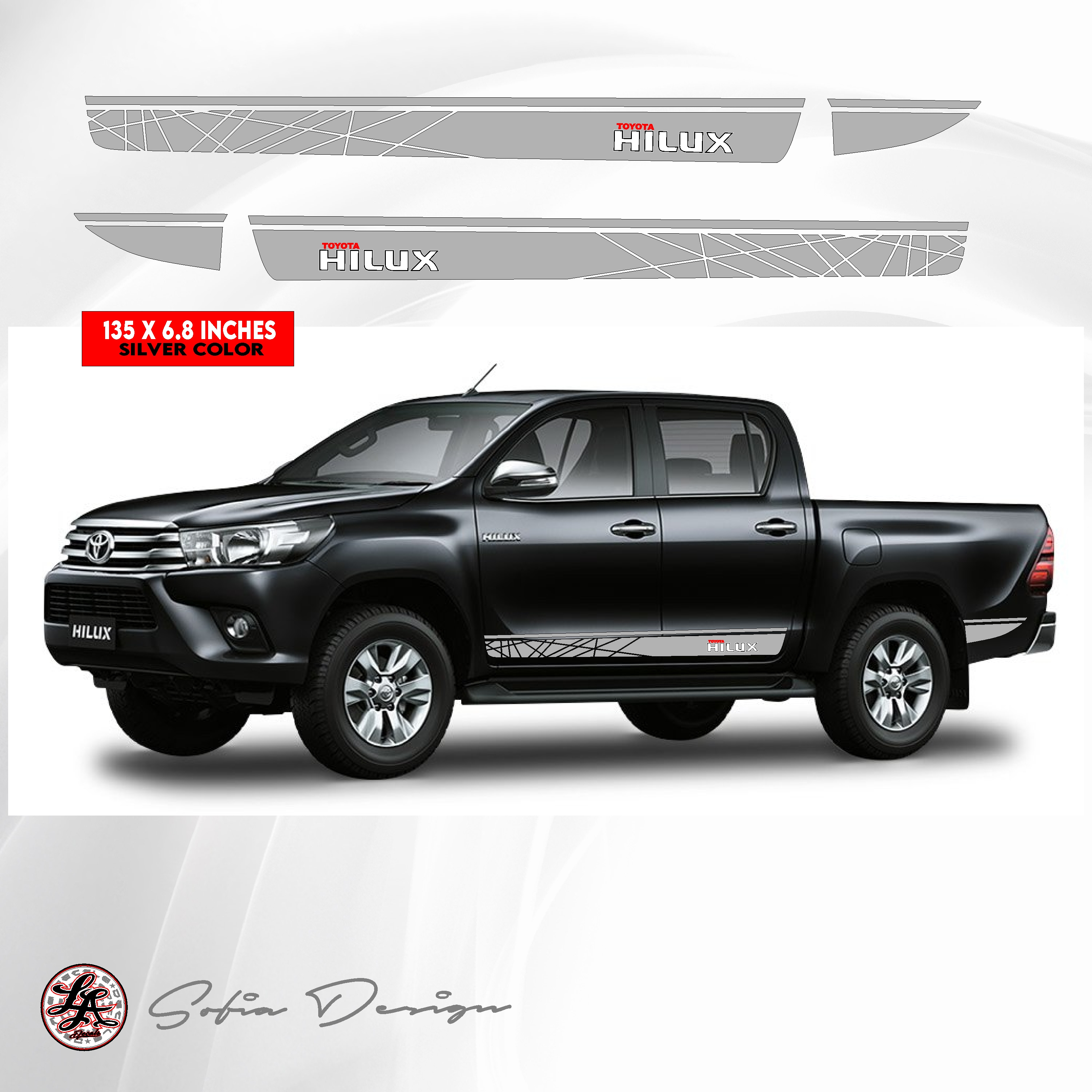 Toyota HILUX Body Sticker Body Decals Cut out Vinyl Sticker | Lazada PH