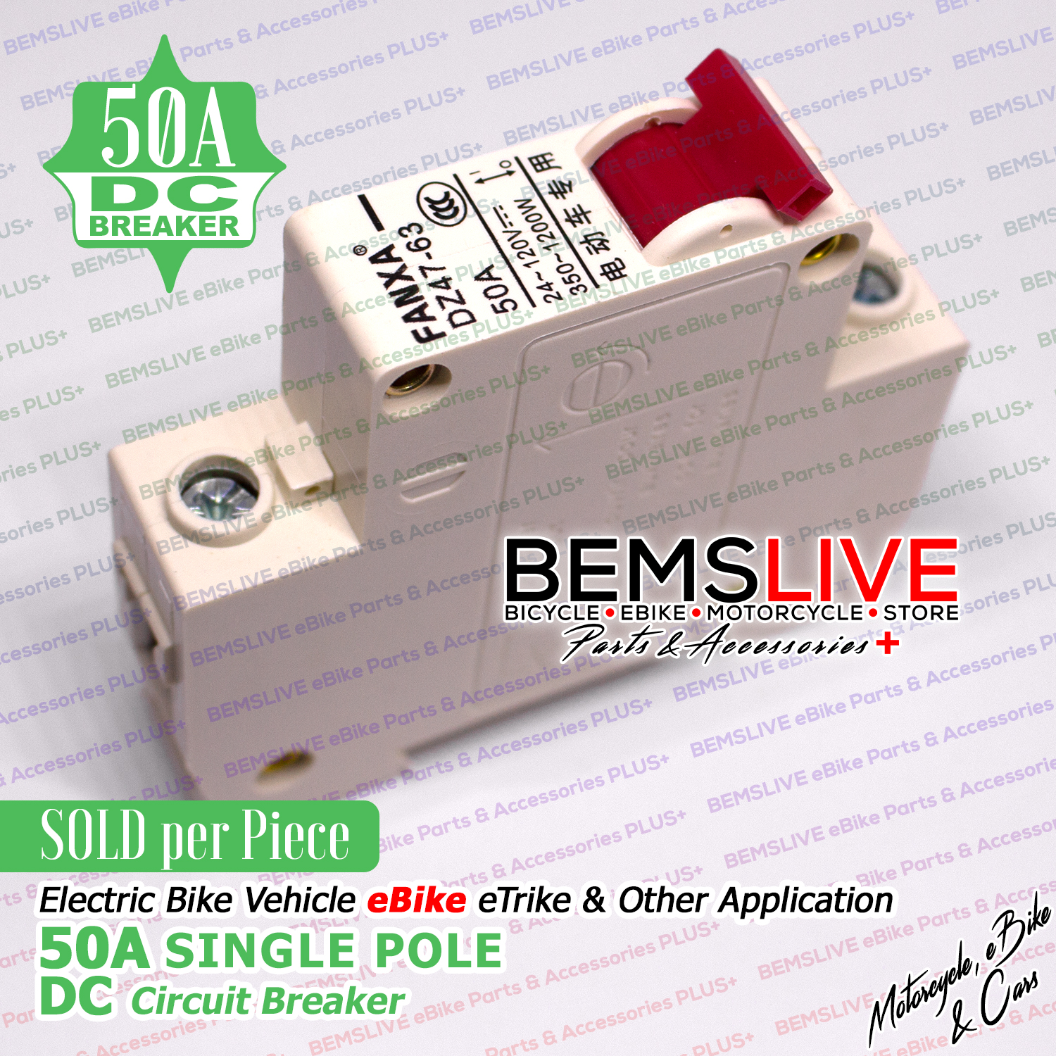 50A DC Circuit Breaker Single Pole 1P for Electric Vehicles and Other ...