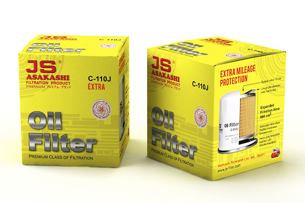 Original JS Asakashi Oil Filter Nissan Navara D40, Navara NP300 D23 ...