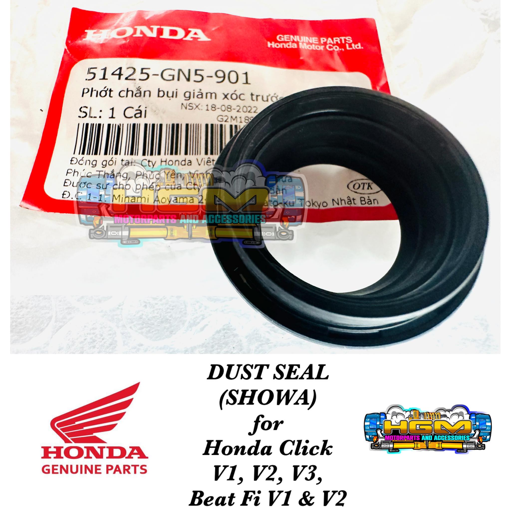 DUST SEAL (SHOWA) FOR HONDA CLICK V1, V2 & V3 | BEAT FI V1 & V2 | GENIO 110 | RS 125 | GENUINE ...