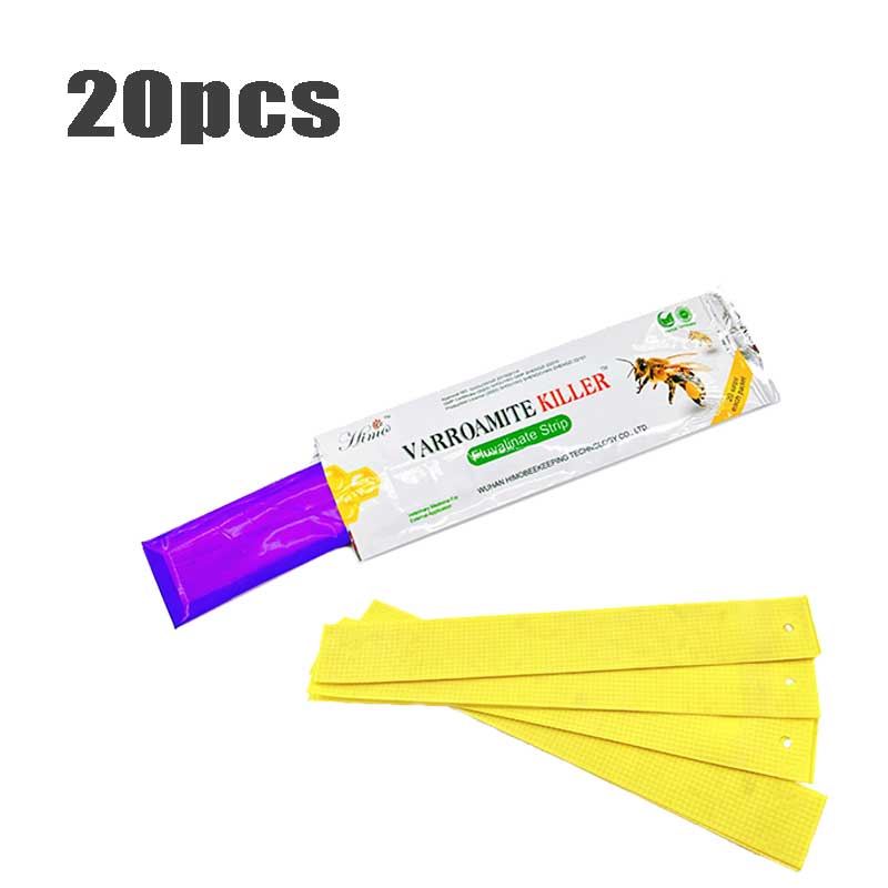 20 Strips Professional Bee Acaricide Fluvalinate Strips Varroa Mite ...