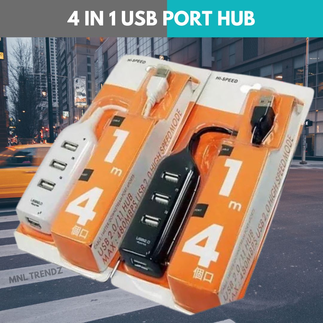 MNL Trendz - 4 in 1 Port USB Hub 2.0 High Speed Mini Socket Pattern for ...