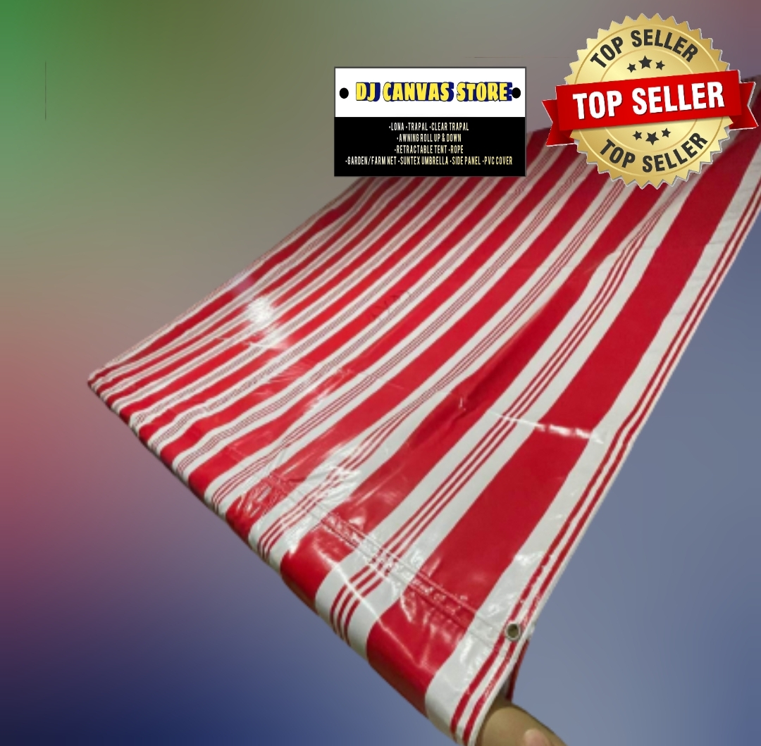 6x6ft, 6x8ft, 8x9ft AWNING CANOPY TRAPAL LONA STRIPES WITH NO SCALLOP ...
