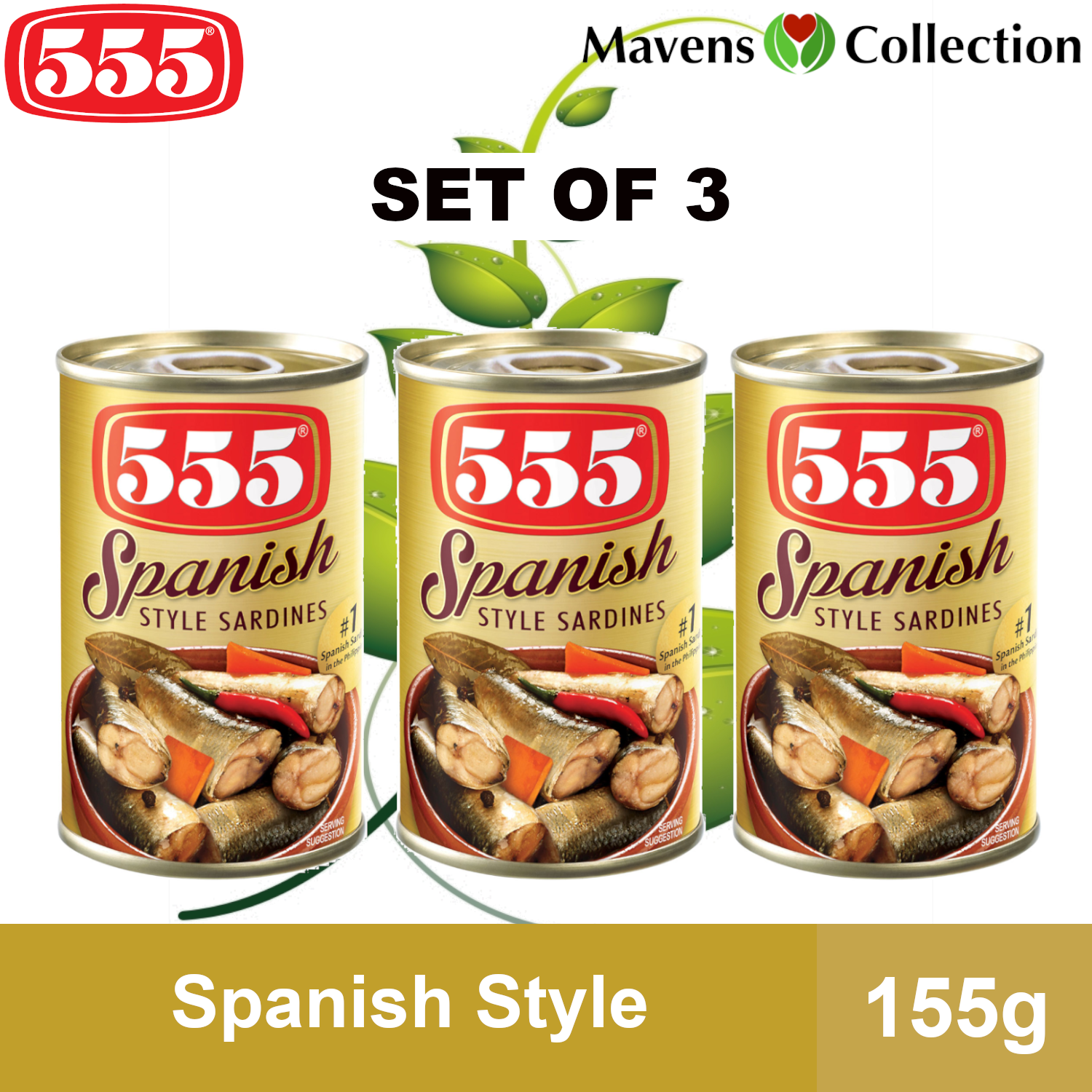 555 Spanish Style Sardines 155g (Set of 3) by Mavens Collection | Lazada PH