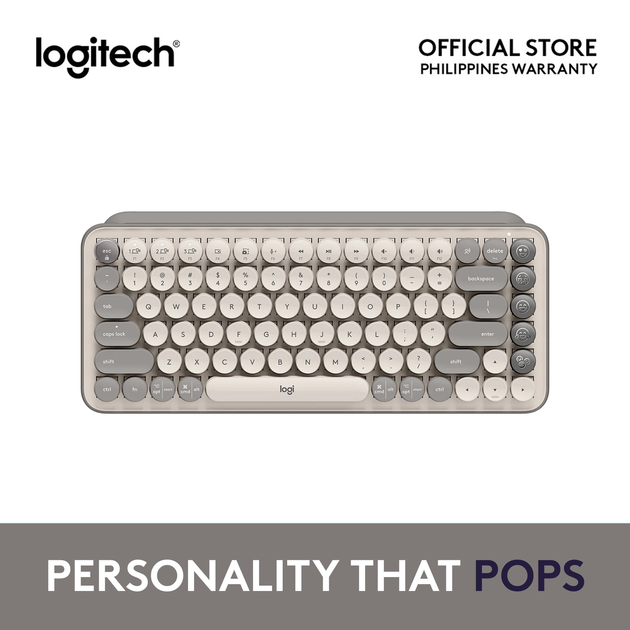 Logitech POP Keys - Mist Sand, Mechanical Wireless Keyboard with ...