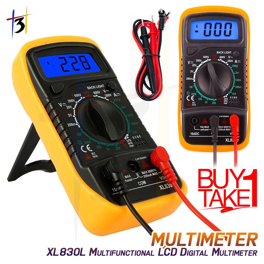 BUY 1 TAKE 1 XL830L Multifunctional LCD Digital Multimeter Voltmeter ...