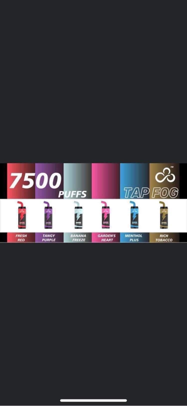 Top Fog Up To 7500 puffs Disposable Disp Legit Tap Fog Rechargeable ...