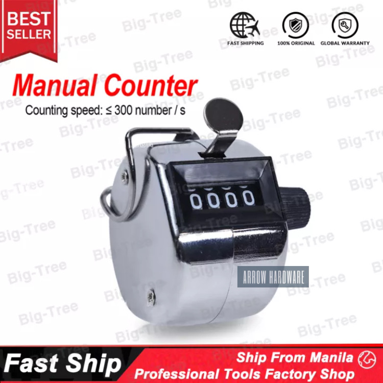 Mini Digital Hand Tally Counter 4 Digit Number Manual Hand Held Tally Counter Manual Counting ...
