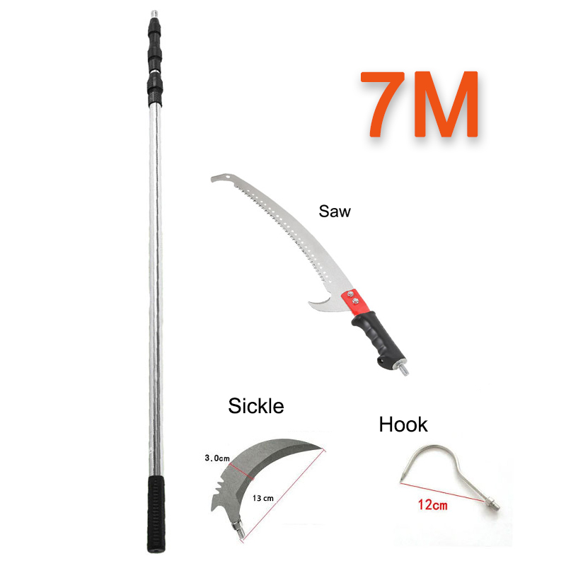 4/5/6/7M High-branch Saw Pole for Tree Trimming Telescoping Garden Saw ...