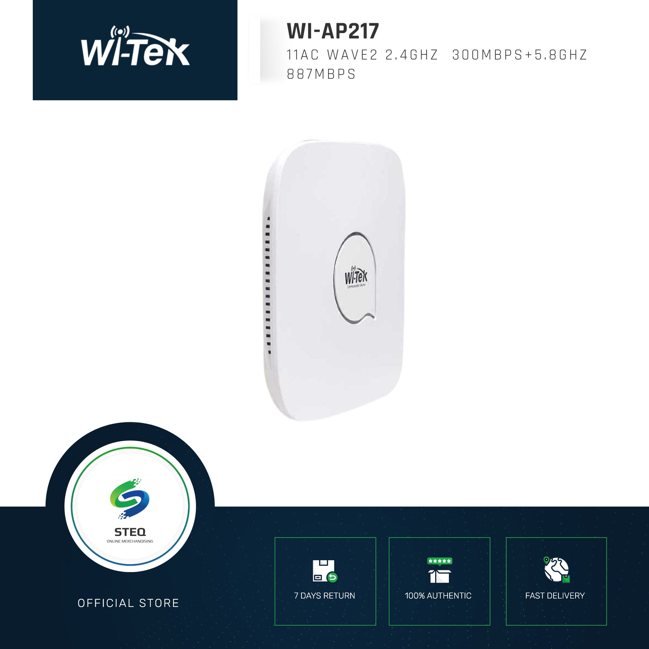 STEQ WI-TEK WI-AP217 Wireless Access Point (Indoor) | Lazada PH
